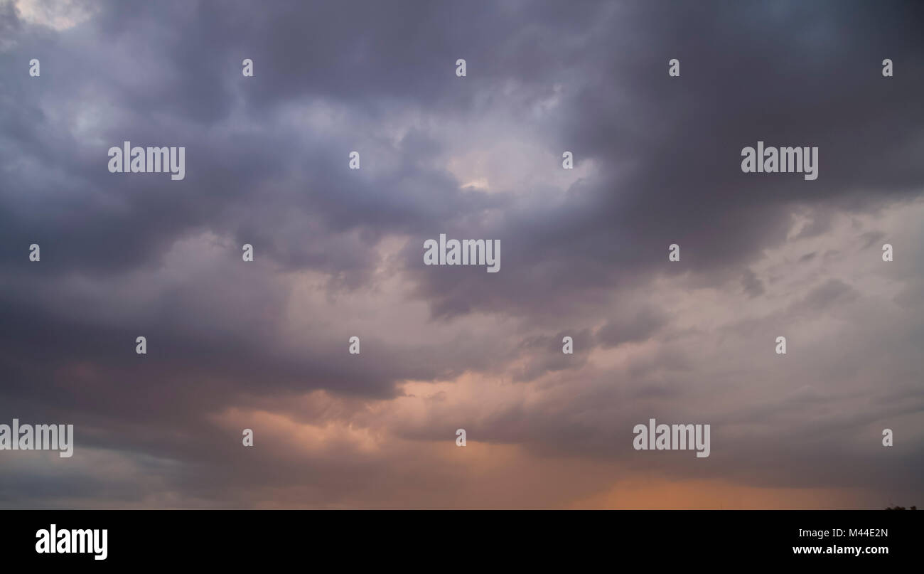 Rainstorm, Autumn sky with dark colors and very gray clouds and rain ...