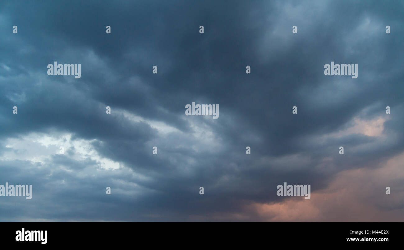 Rainstorm, Autumn sky with dark colors and very gray clouds and rain ...