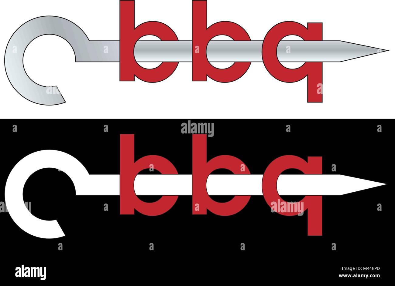 barbecue with skewers and letters bbq minimalism logo Stock Vector ...