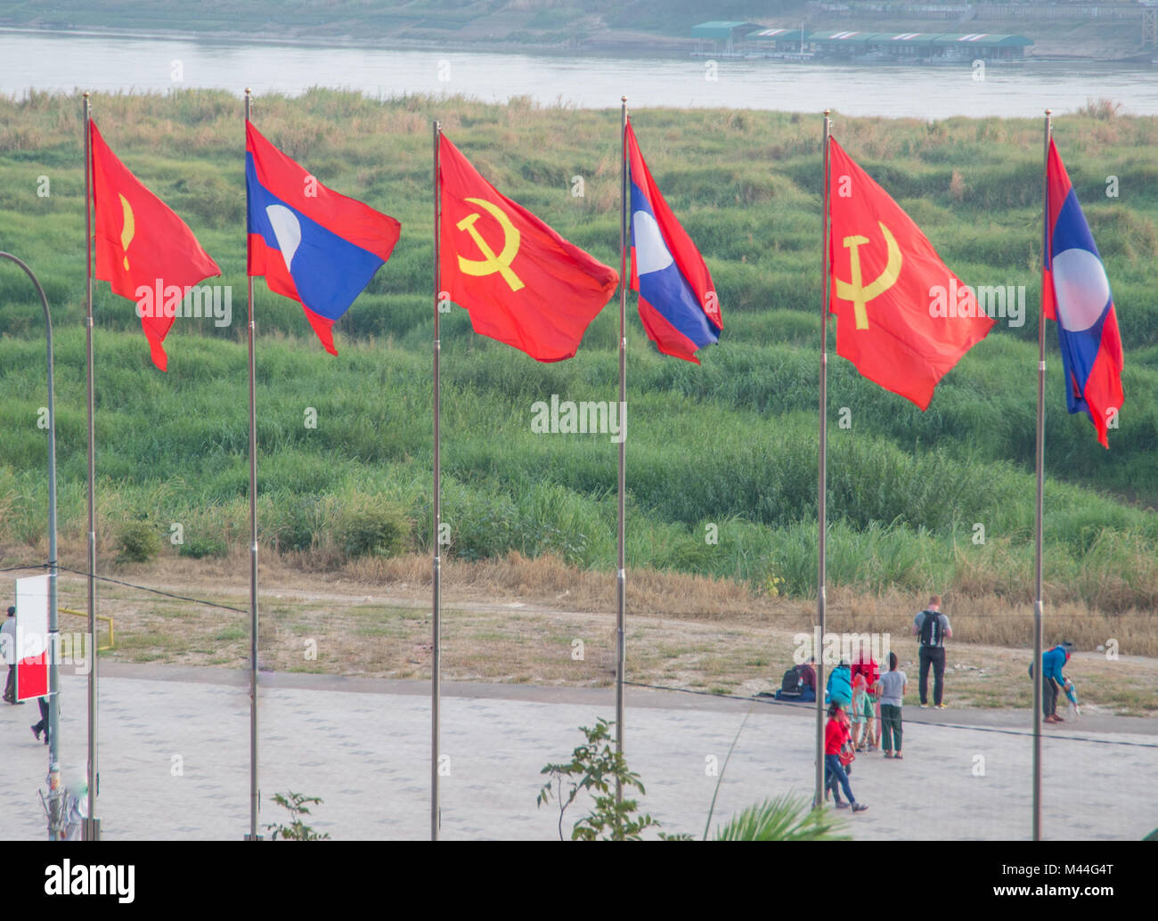 Lao flag and communist flag hi-res stock photography and images - Alamy