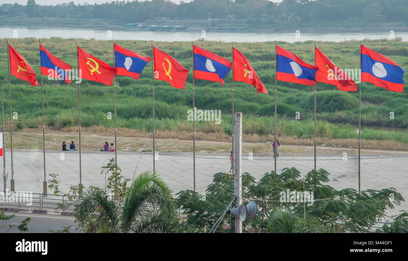 Lao flag and communist flag hi-res stock photography and images - Alamy