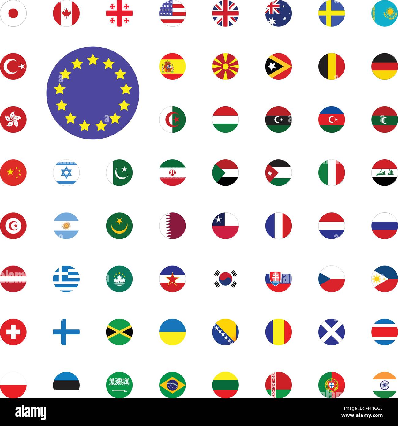 Europe round flag icon. Round World Flags Vector illustration Icons Set ...