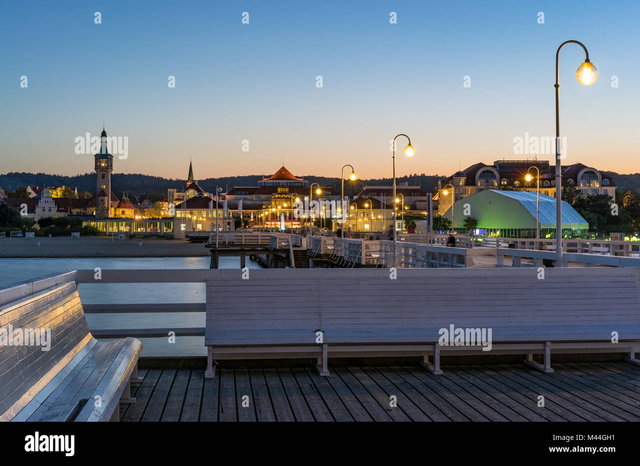 Beautiful evening at Sopot Pier, Pomeranian, Poland Stock Photo - Alamy