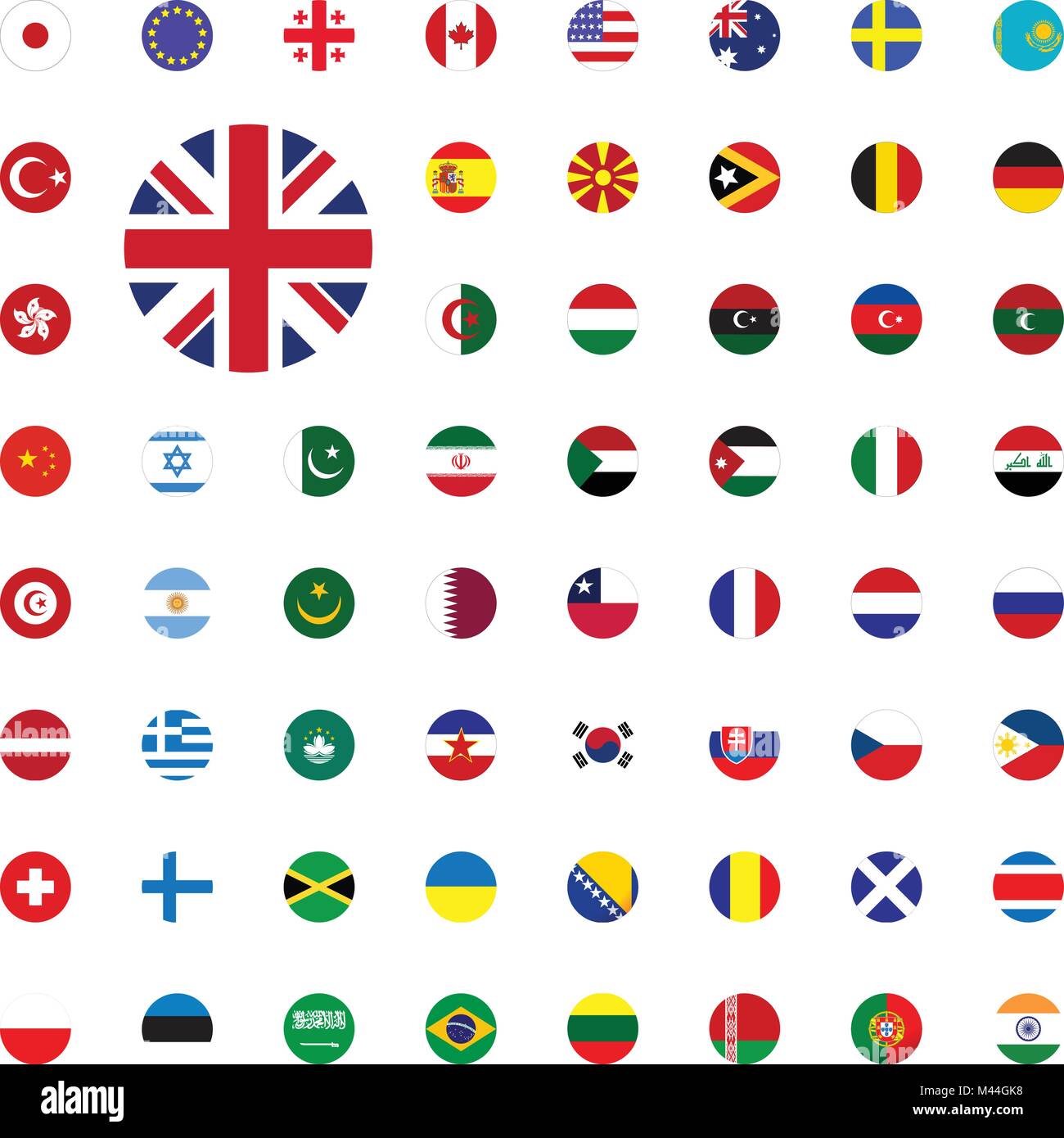 UK round flag icon. Round World Flags Vector illustration Icons Set ...