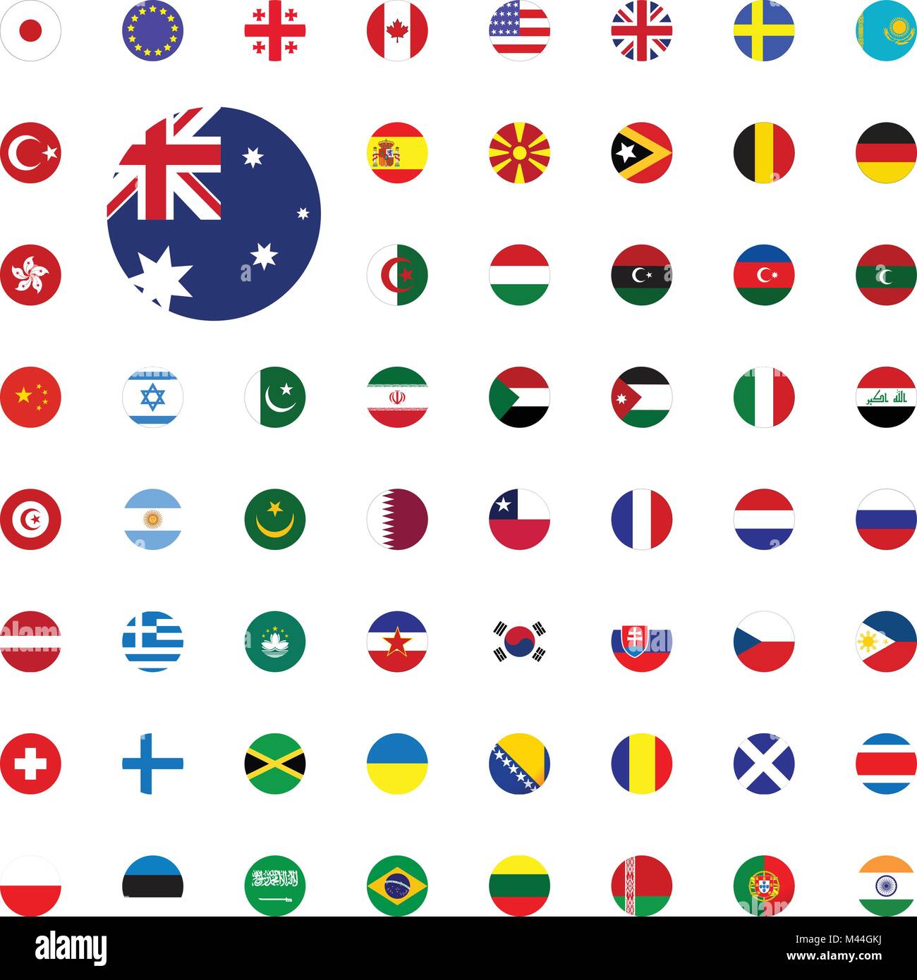 Australia round flag icon. Round World Flags Vector illustration Icons ...