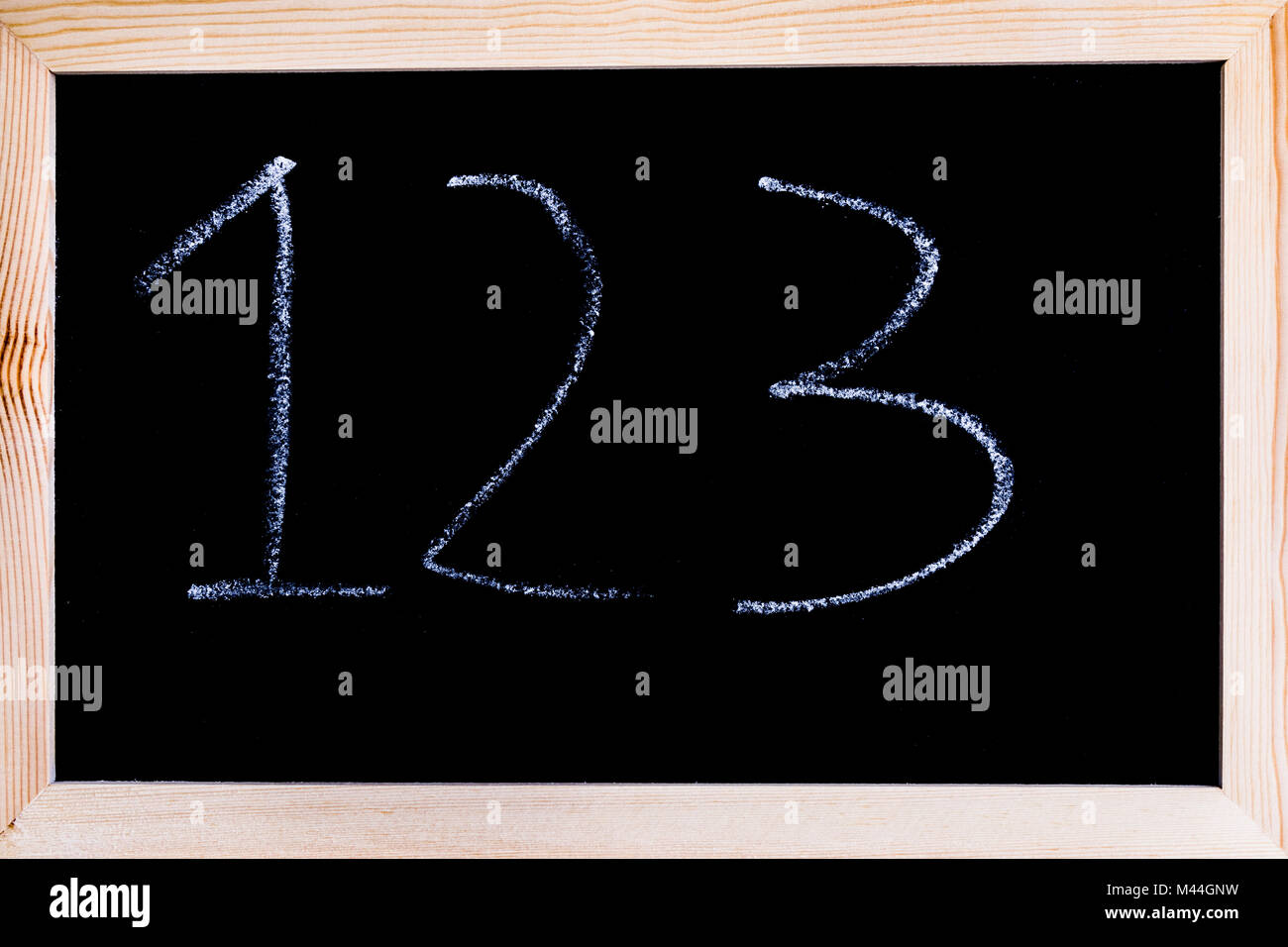 Blackboard with the numbers 123 written on it Stock Photo - Alamy