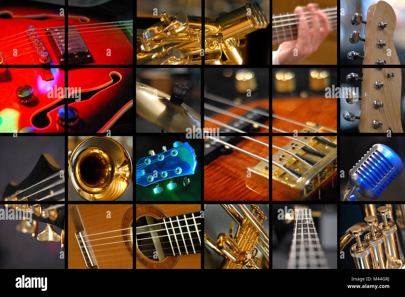 Musical instruments collage hi-res stock photography and images - Alamy