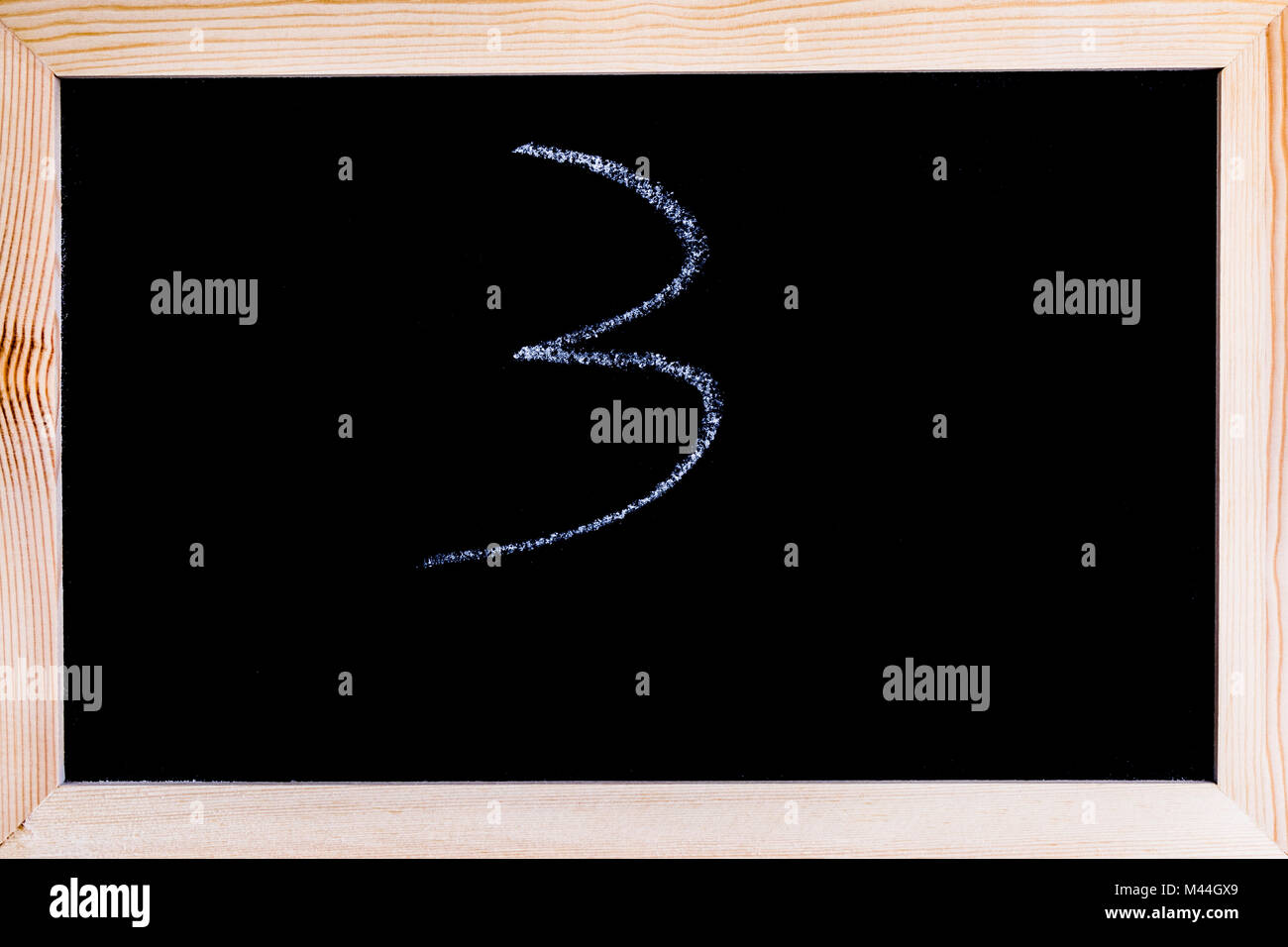 Blackboard with the number 3 written on it Stock Photo - Alamy