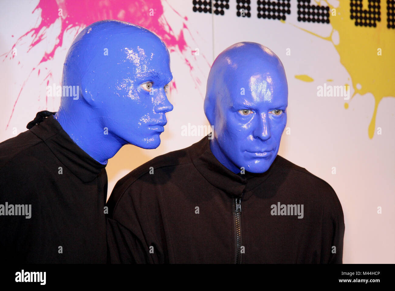 BLUE MAN GROUP at Madame Tussauds Berlin Stock Photo - Alamy
