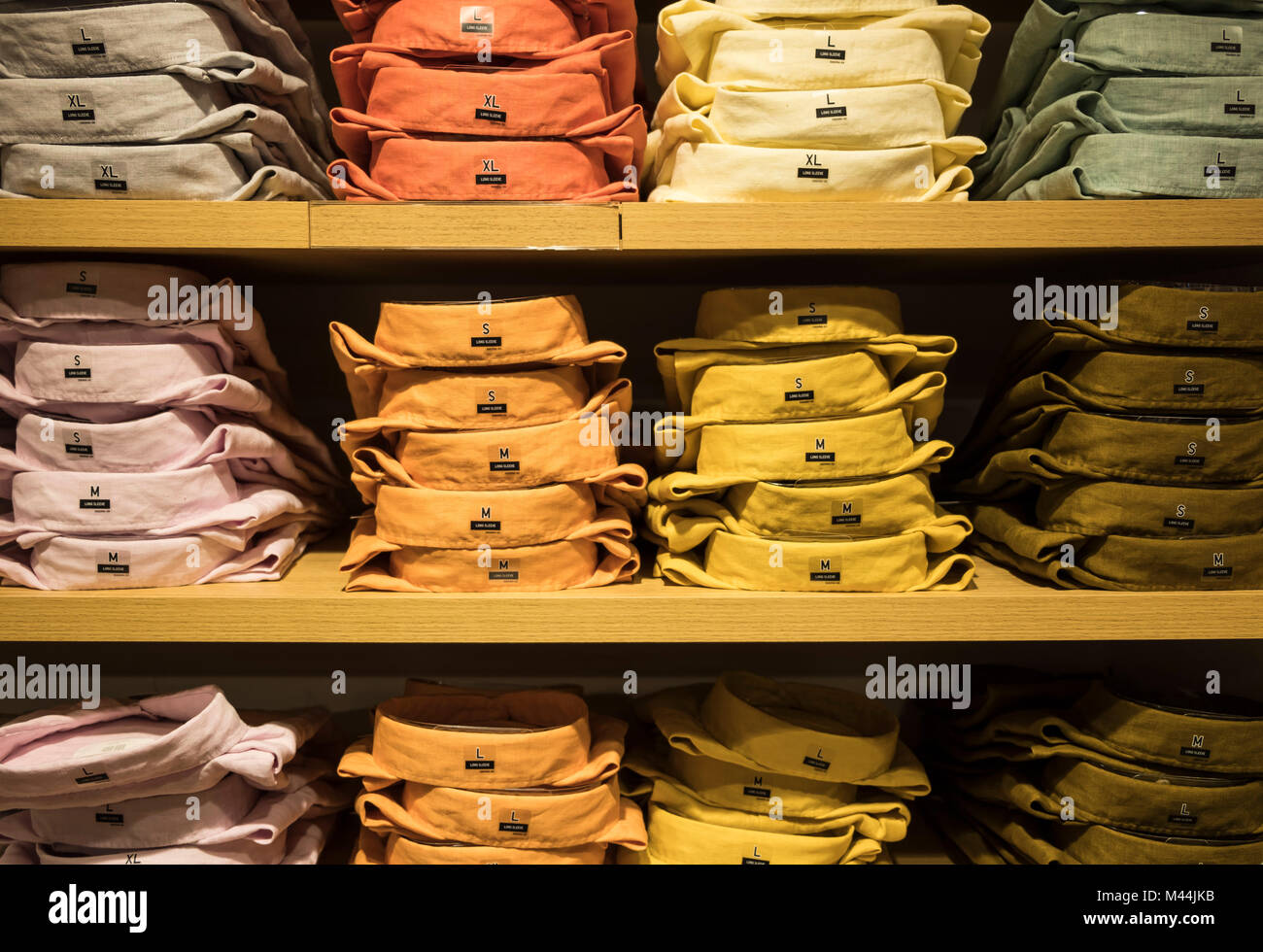 Folded shirt stack hi-res stock photography and images - Alamy