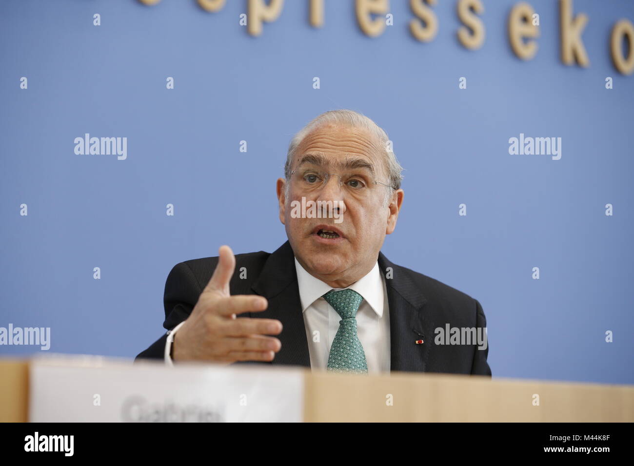presentation of the OECD of the Germany economic report Stock Photo - Alamy
