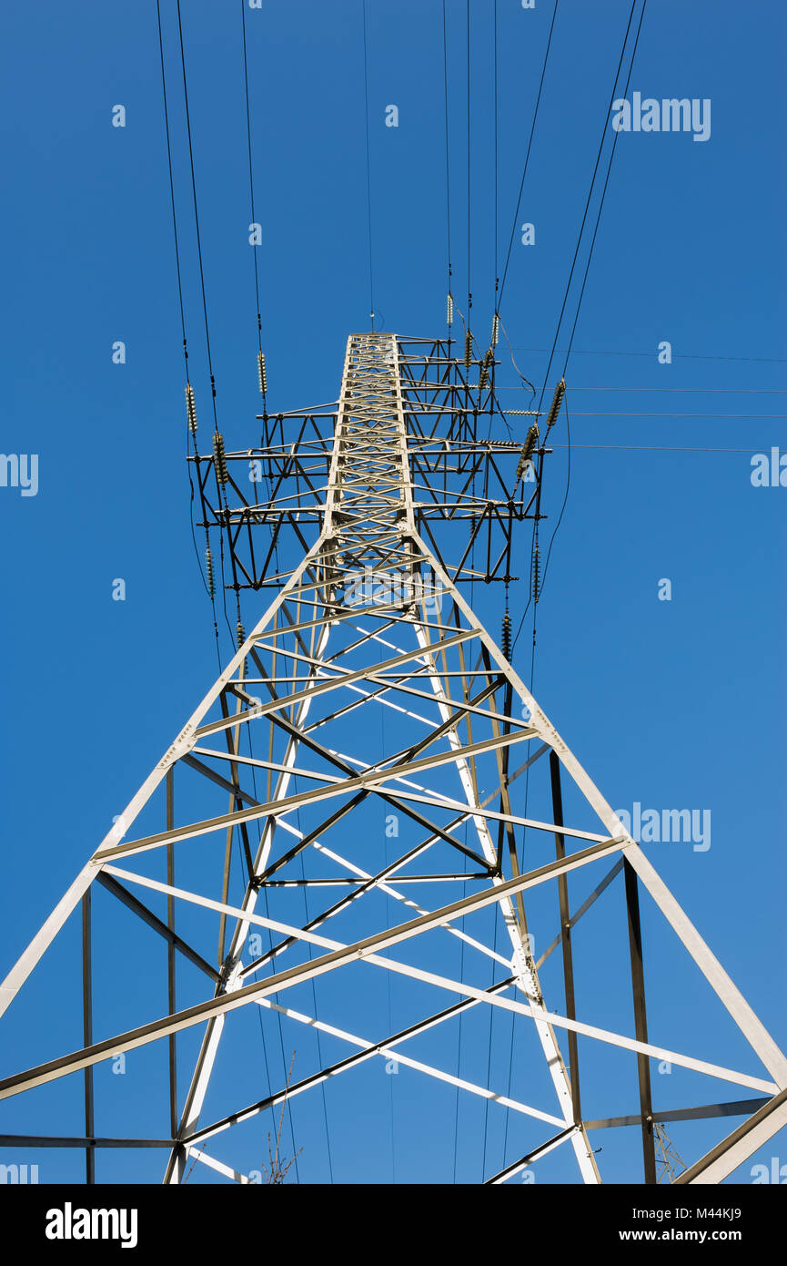 high voltage power lines Stock Photo - Alamy