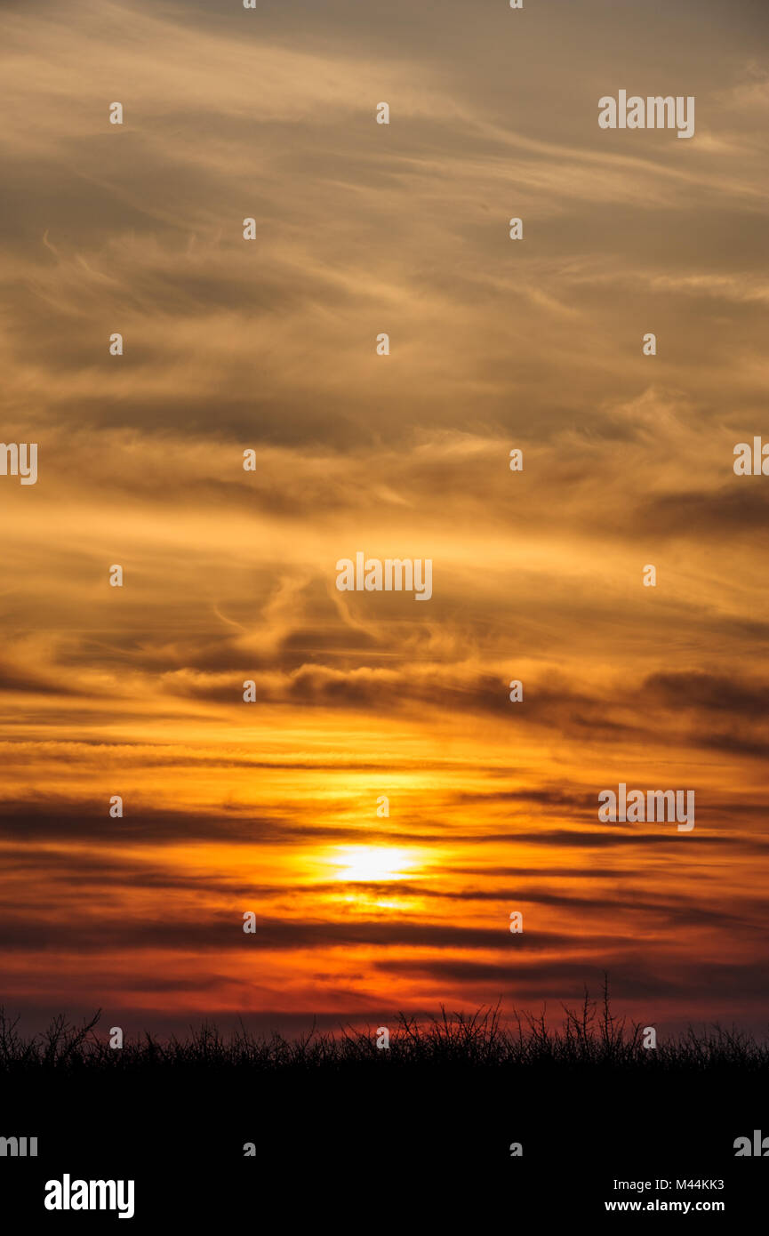 dramatic orange sunset Stock Photo - Alamy