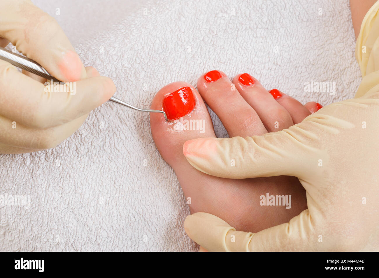 pedicure process macro closeup Stock Photo - Alamy