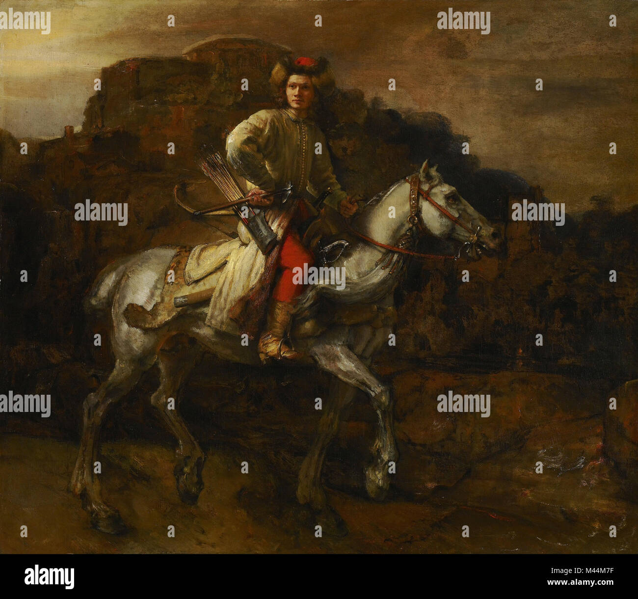 The Polish Rider, Possibly a Lisowczyk on horseback, Rembrandt Stock ...