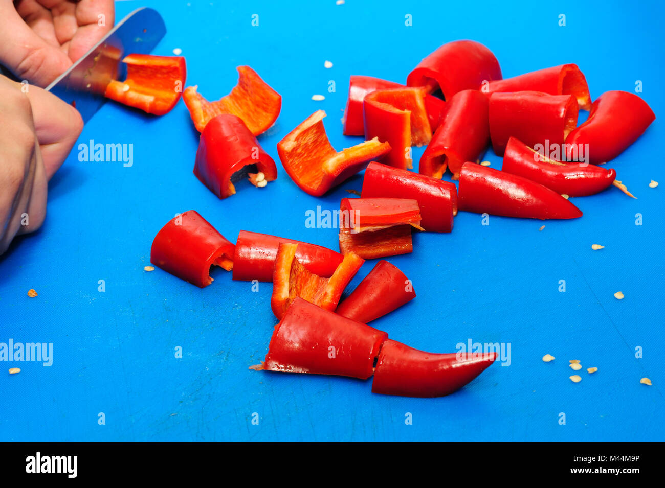 cutting red pepper Stock Photo - Alamy