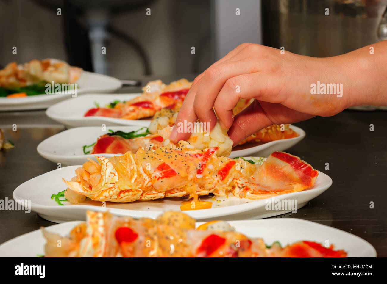 Prepared lobster on plate Stock Photo - Alamy