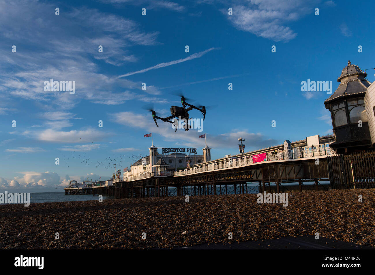 flying drone in public place Stock Photo - Alamy