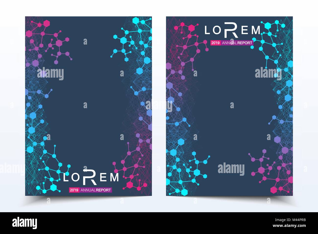 Scientific brochure design template. Vector flyer layout, Molecular ...