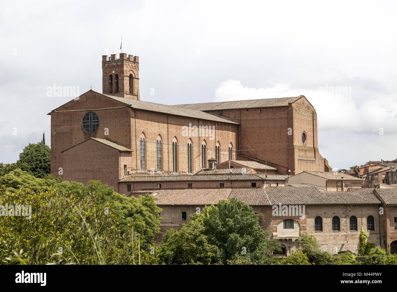 Siena, church San Domenica, brick basilica, Italy Stock Photo - Alamy