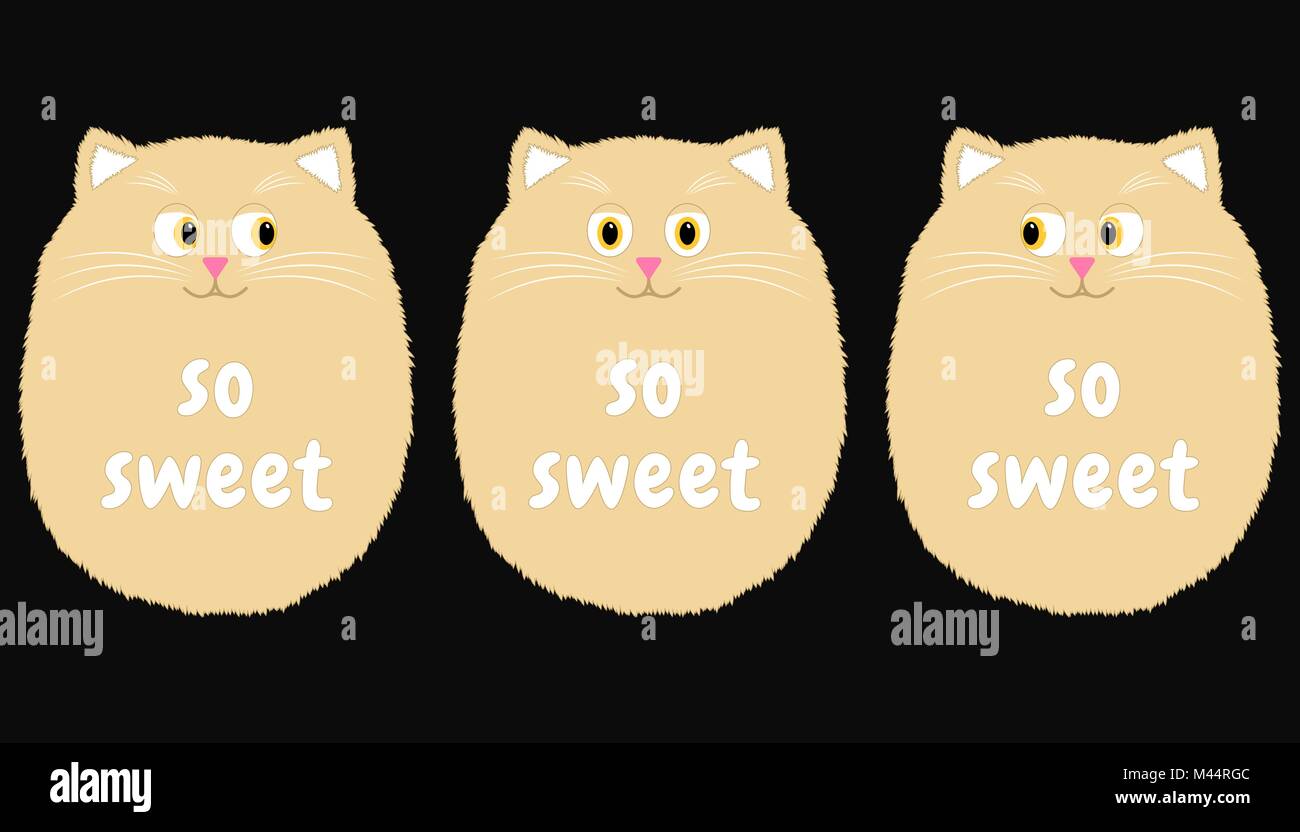 Vector Beige Cat in Cartoon Style. Funny Illustration of Sitting Beige ...