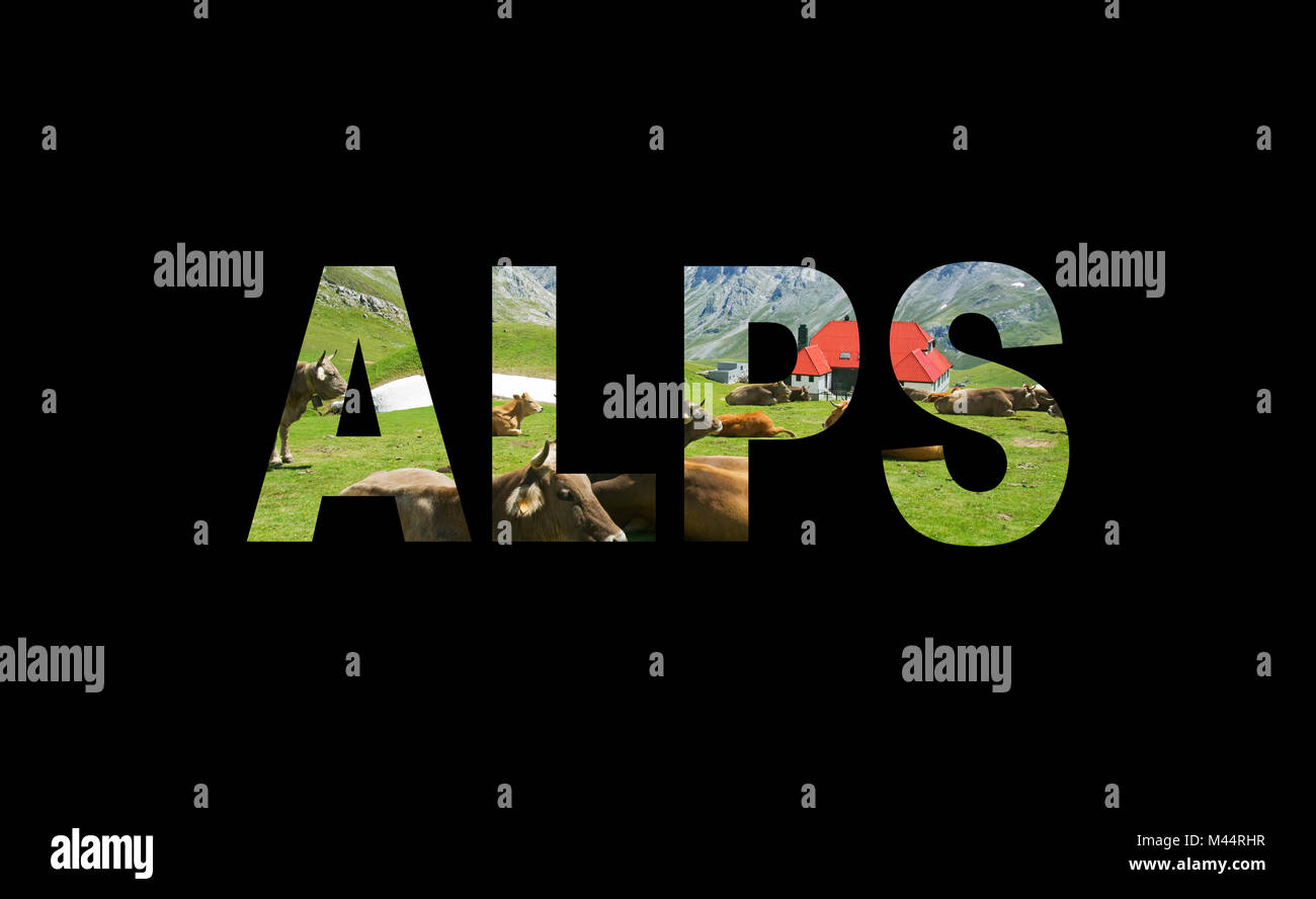 Alps word hi-res stock photography and images - Alamy