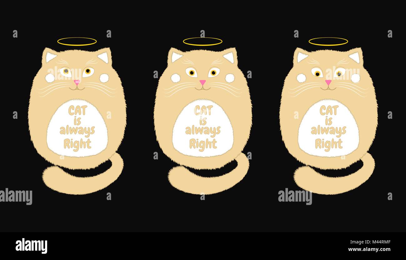 Vector Beige Cat in Cartoon Style. Funny Illustration of Sitting Beige ...