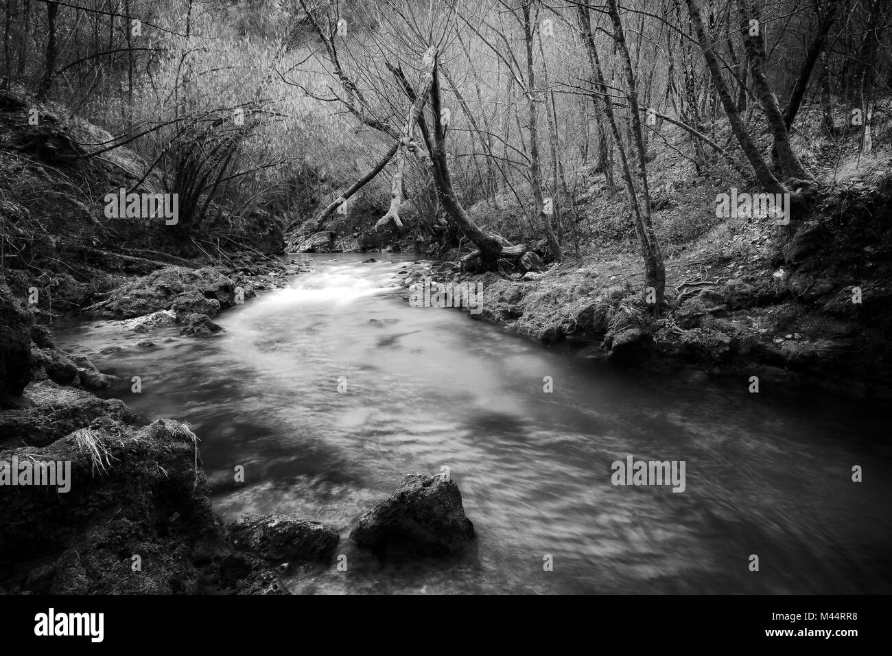 The river Aniene, in the municipality of Trevi nel Lazio, Italy. The ...