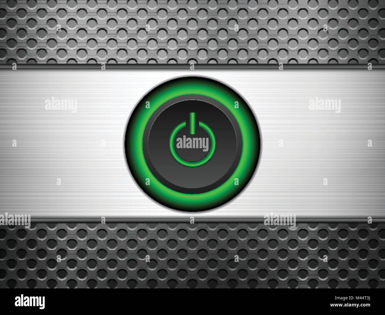 Power button knob on a metal background Stock Vector Image & Art - Alamy