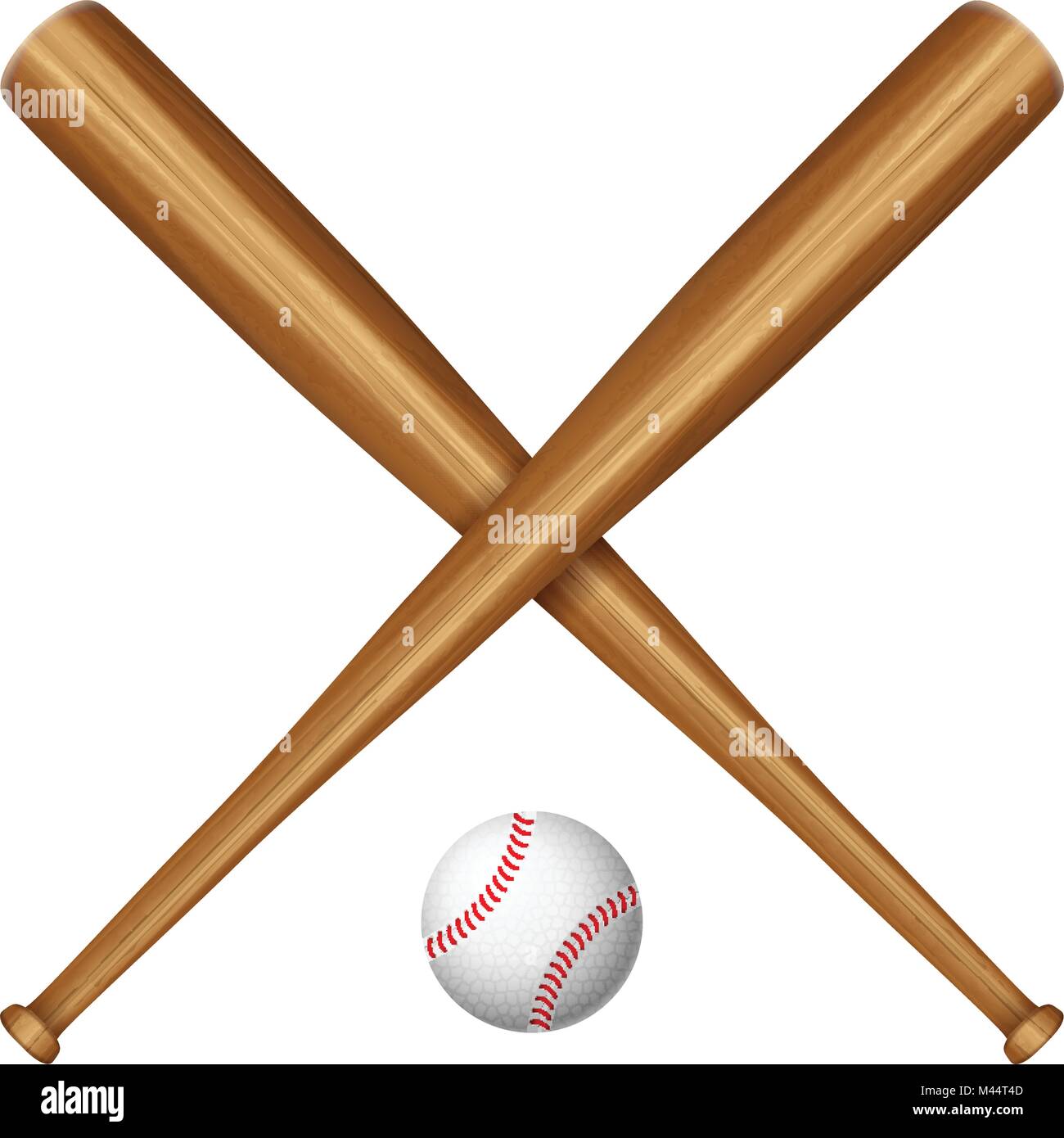 Baseball bats and ball on a white background. Vector illustration Stock ...