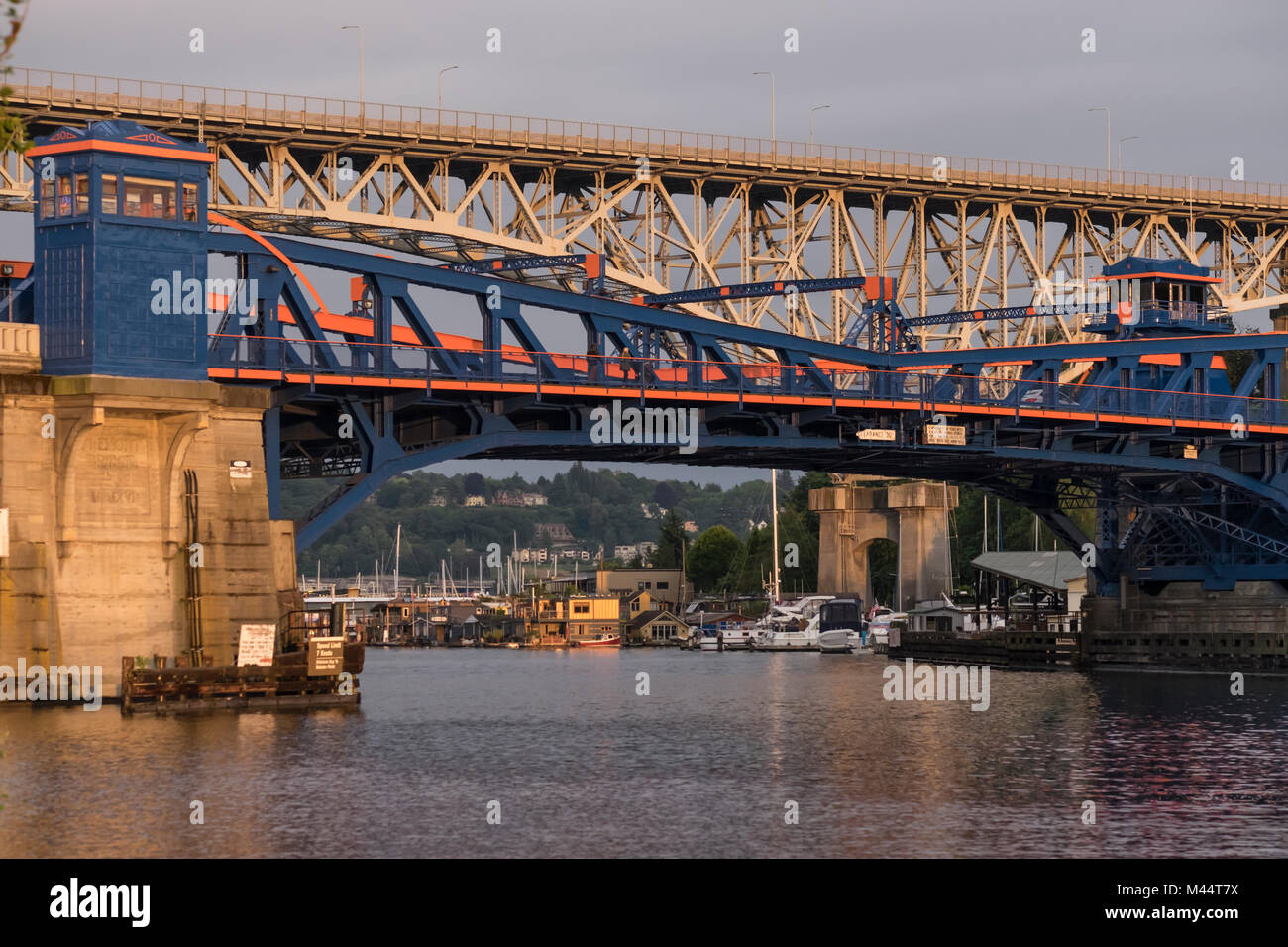 United States, Washington, Seattle, Fremont Bridge, Aurora Bridge Stock ...