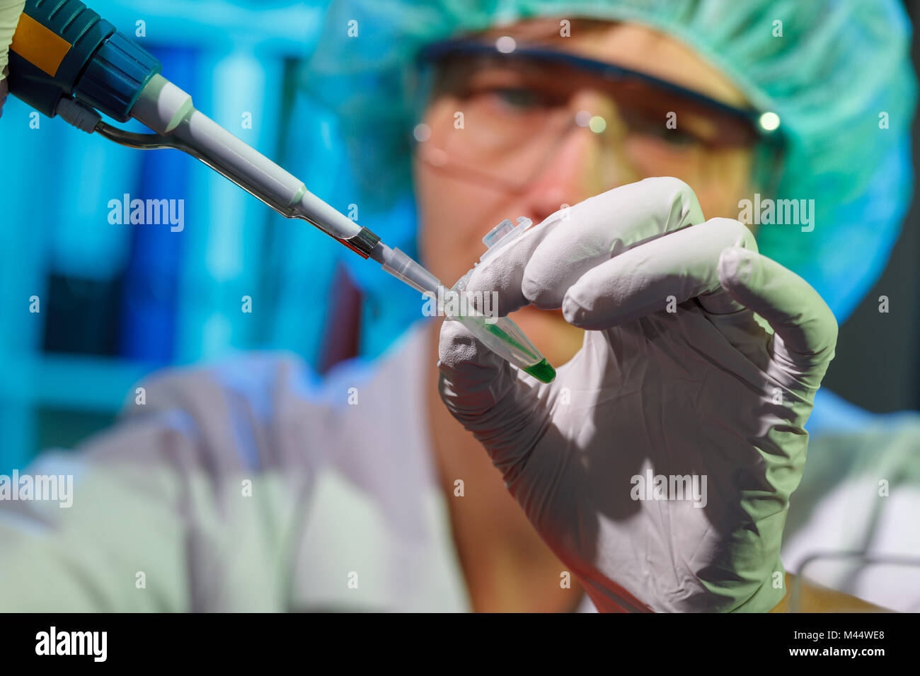 female technician in laboratory of genetics - reprogenetics Stock Photo ...