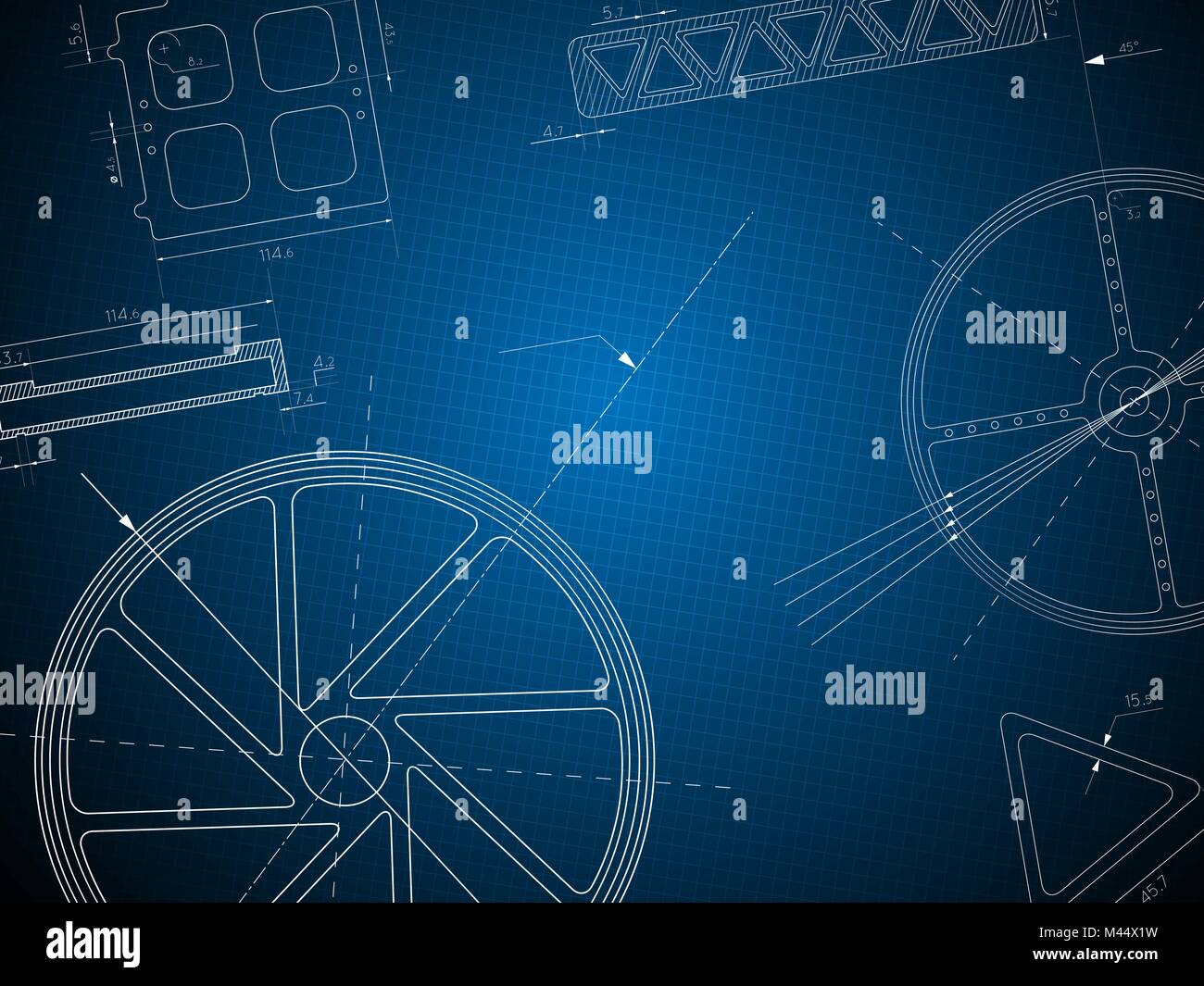 abstract blue print gear technology background Stock Vector Image & Art ...