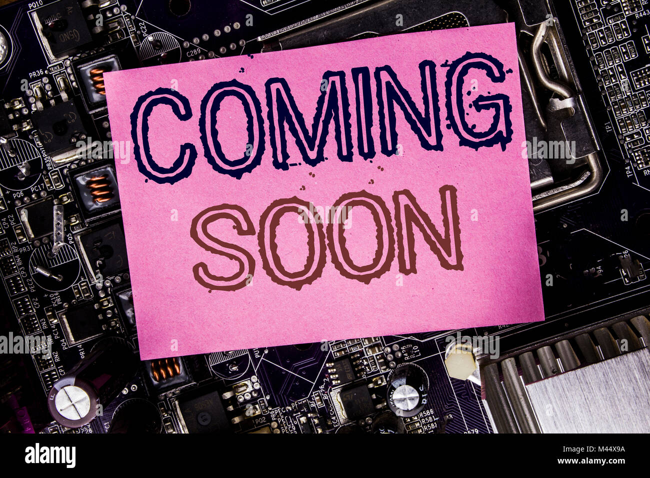 Conceptual hand writing text caption inspiration showing Coming Soon ... Conceptual hand writing text caption inspiration showing Coming Soon ...