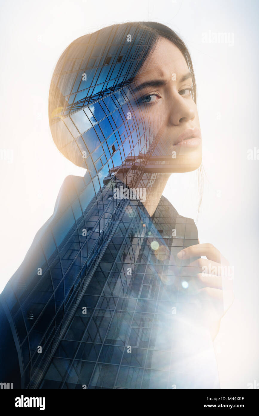 Serious person looking strict while frowning Stock Photo - Alamy