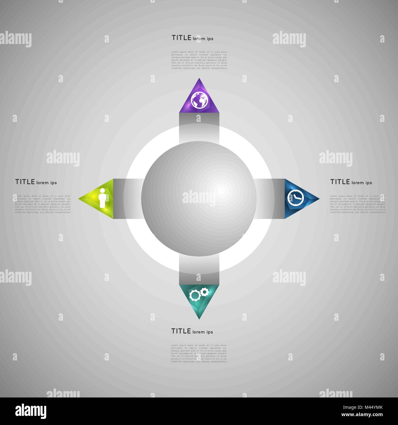 infographic template with crystal triangles and icons Stock Vector ...