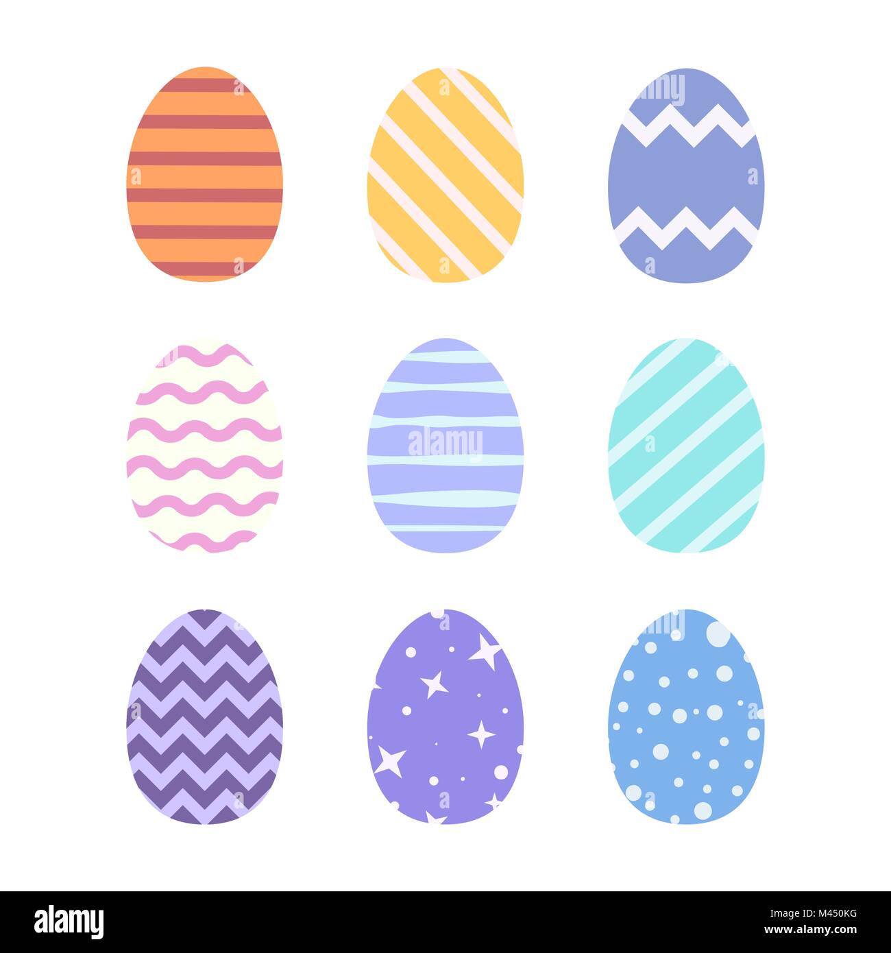 Set of Easter eggs colored in tender pastel tones Stock Vector Image ...