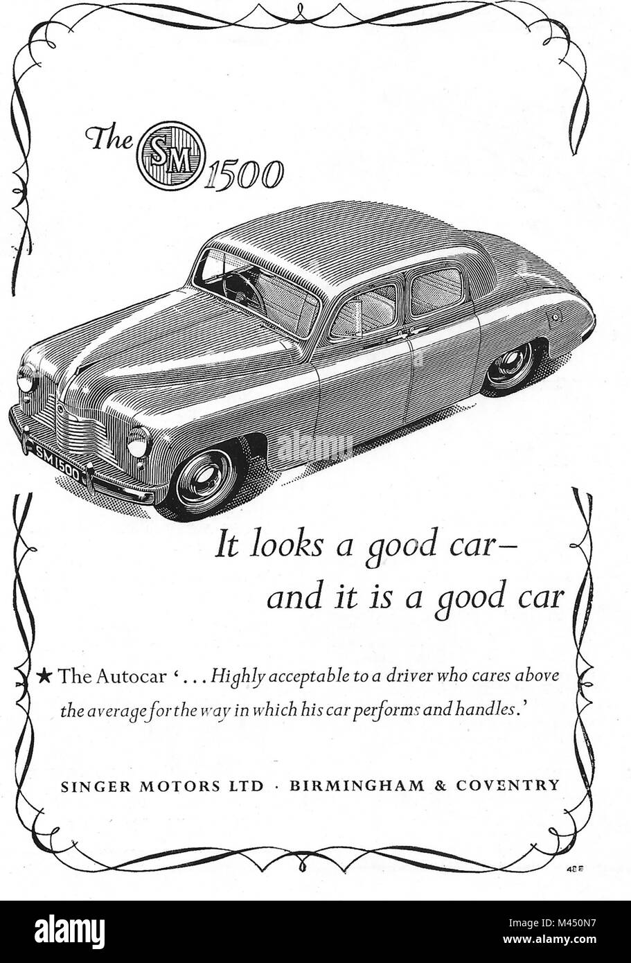1950s british car advert Black and White Stock Photos & Images - Alamy