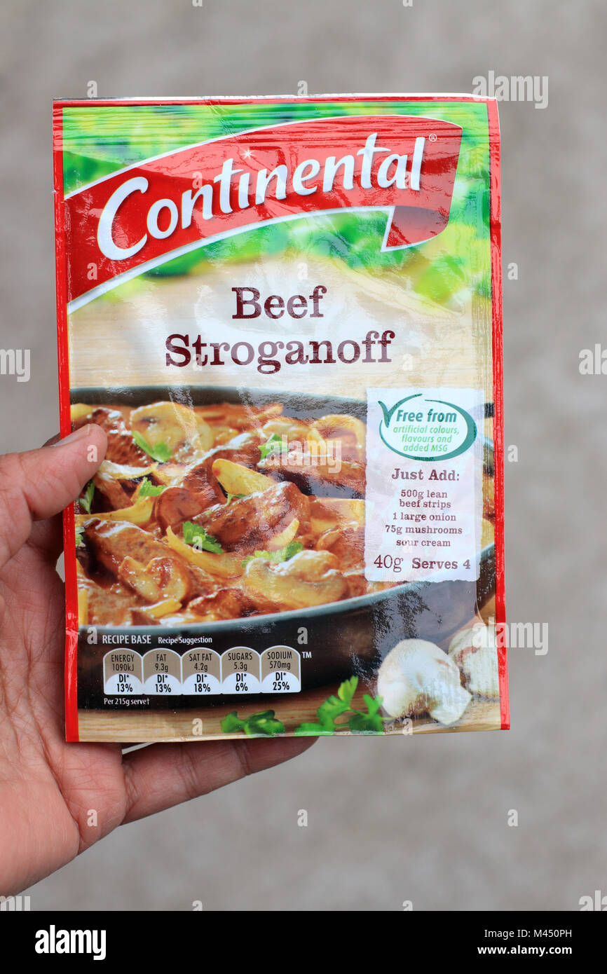 Continental Recipe Base for Beef Stroganoff Stock Photo - Alamy