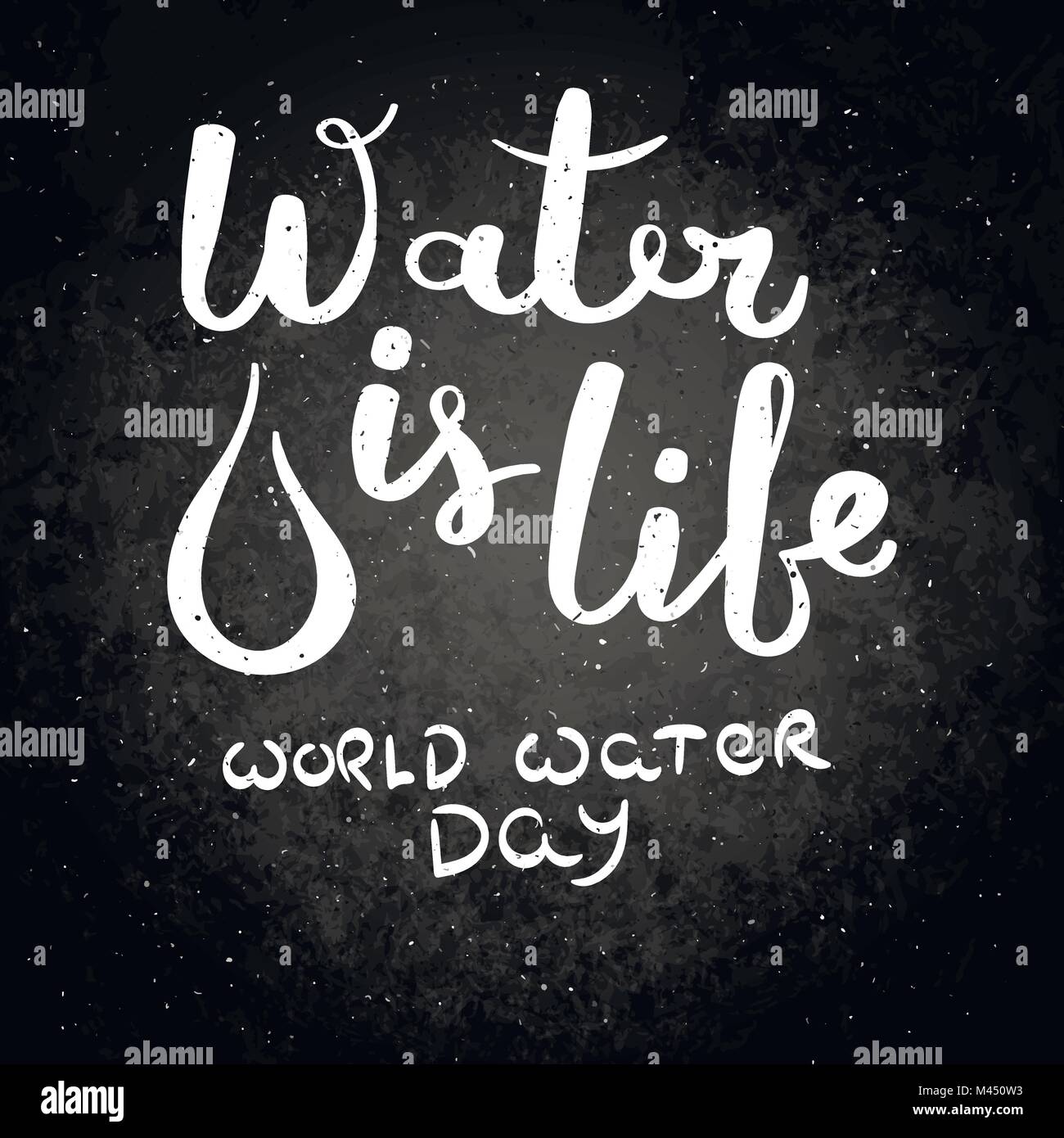 Water is life. World water day. Hand drawn vector lettering phrase ...