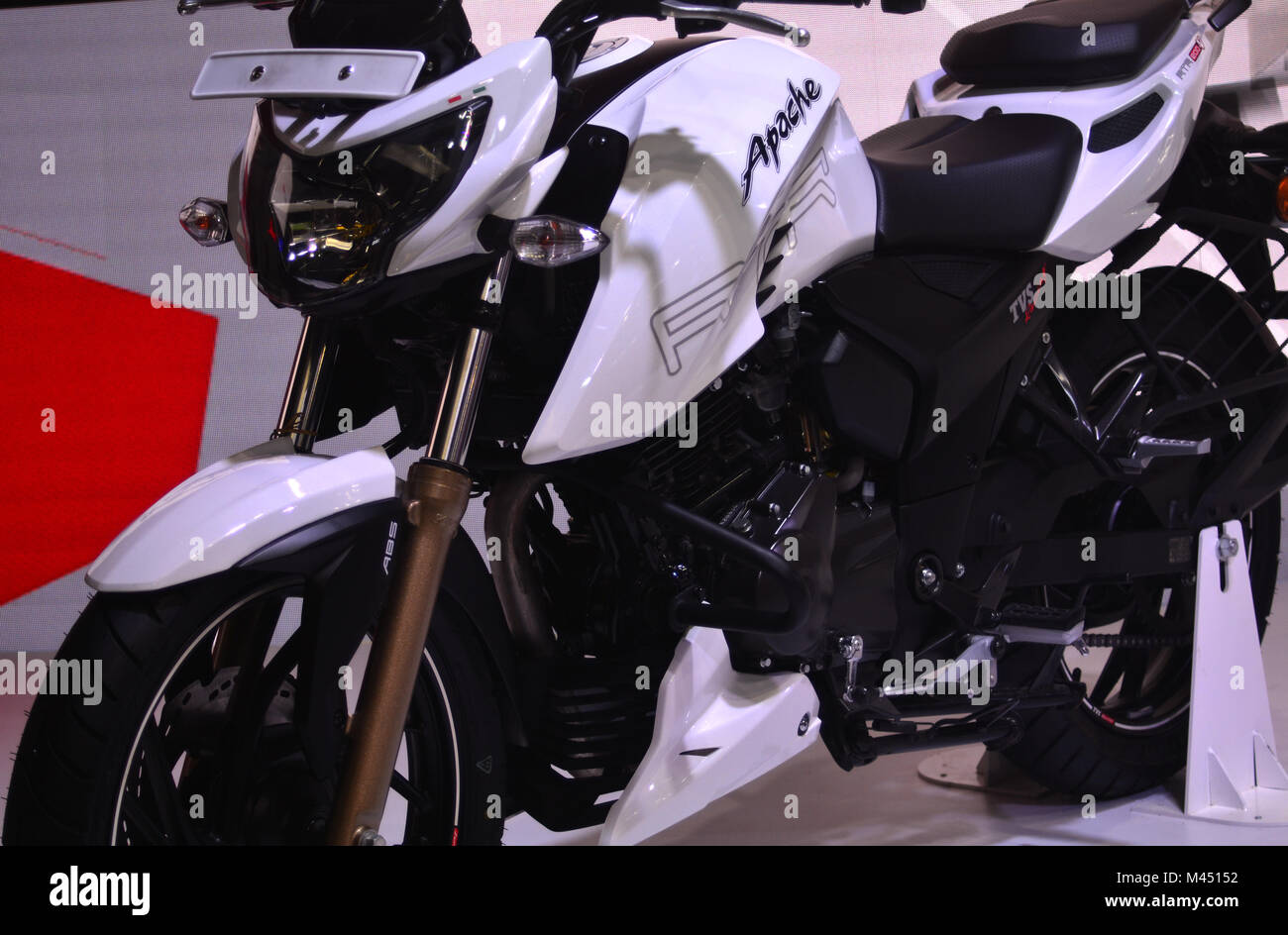 TVS Apache Bike At Exhibition Stock Photo - Alamy