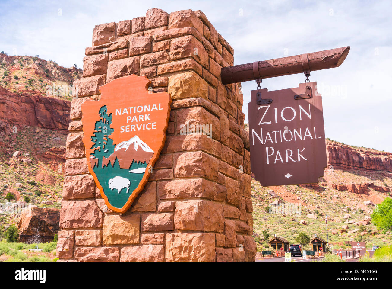Entrance Sign Zion National Park High Resolution Stock Photography and ...