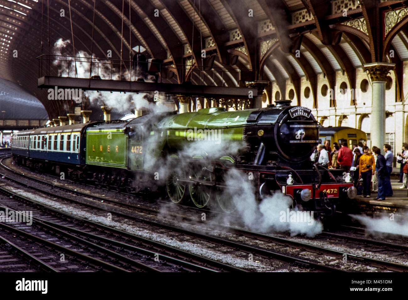 The Flying Scotsman at York Railway Station August 1981 Stock Photo - Alamy