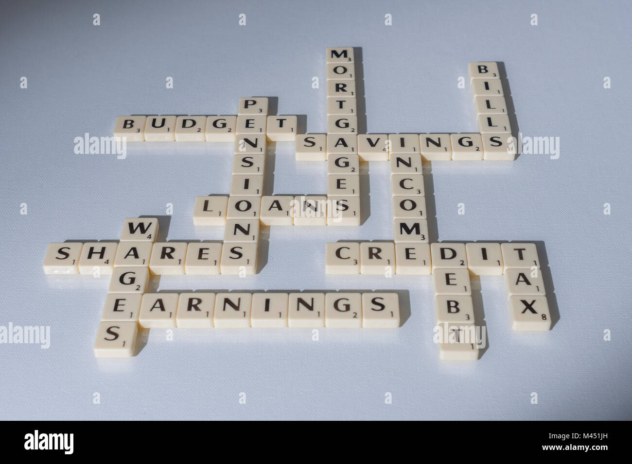 Alphabet tiles forming financial instruments, financial money related ...