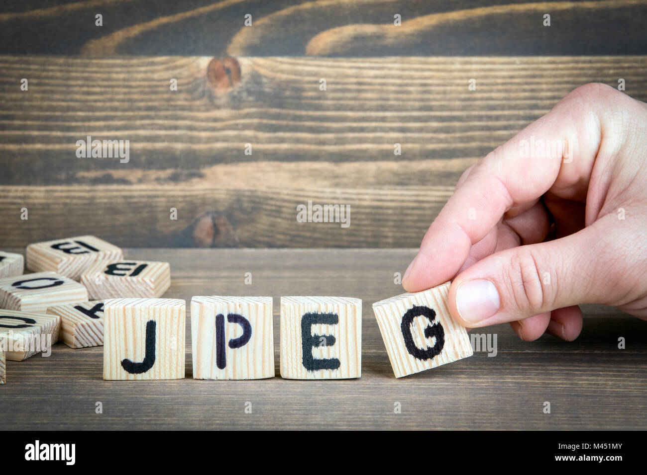 jpeg. Wooden letters on the office desk, informative and communication ...