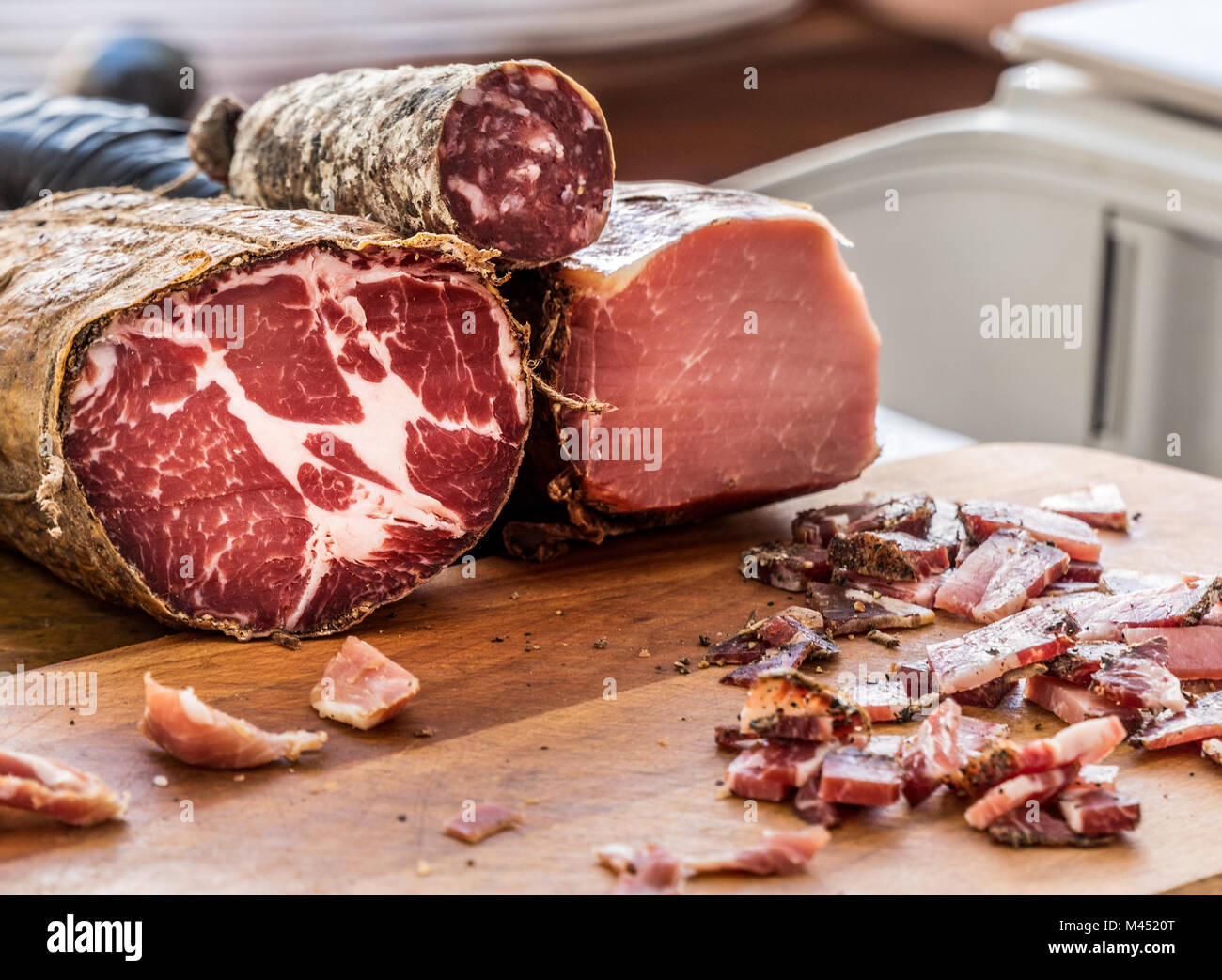 Cured meat products hi-res stock photography and images - Alamy