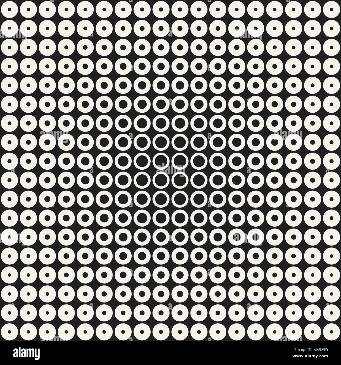 Halftone circles vector seamless pattern. Abstract geometric texture ...