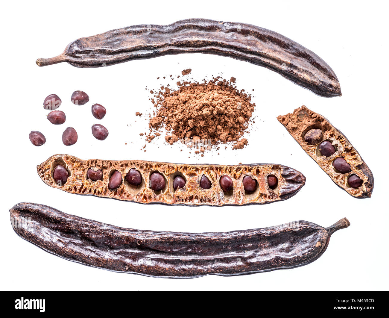 Dried carob fruit close up Cut Out Stock Images & Pictures - Alamy