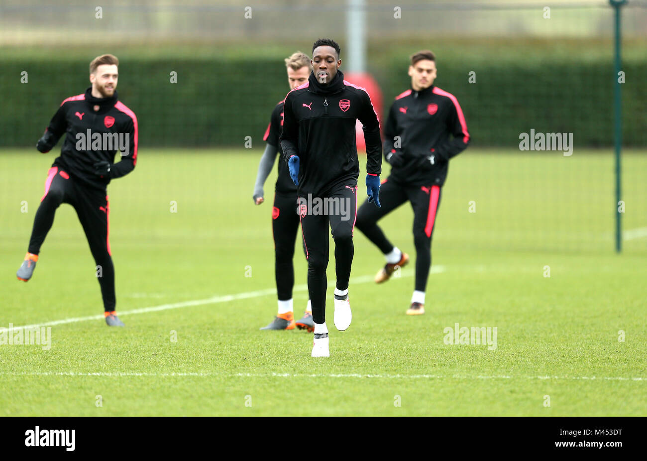 Arsenal's Danny Welbeck (centre) during the training session at London ...