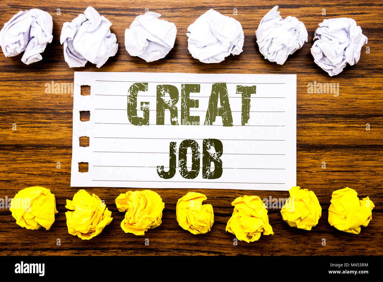 Handwritten text showing Great Job. Business concept for Success ...